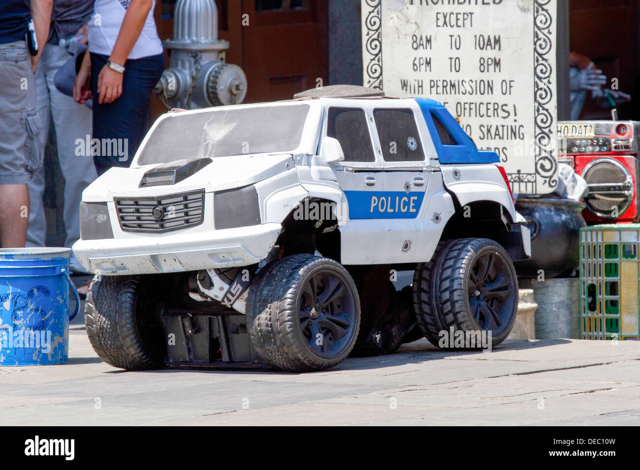 A human Transformer street artist. photographed in New Orleans, LA, USA ...