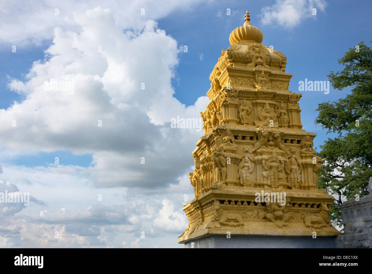 Rural hindu temple in the south Indian countryside. Andhra Pradesh ...