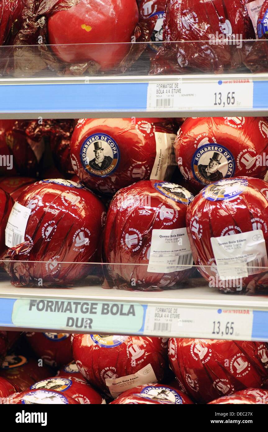 Cheese in a supermarket, Andorra Stock Photo - Alamy