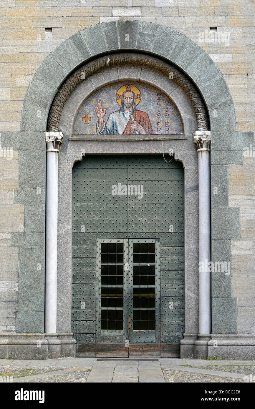 Cast iron entrance portal, Romanesque Basilica of San Fedele, former ...