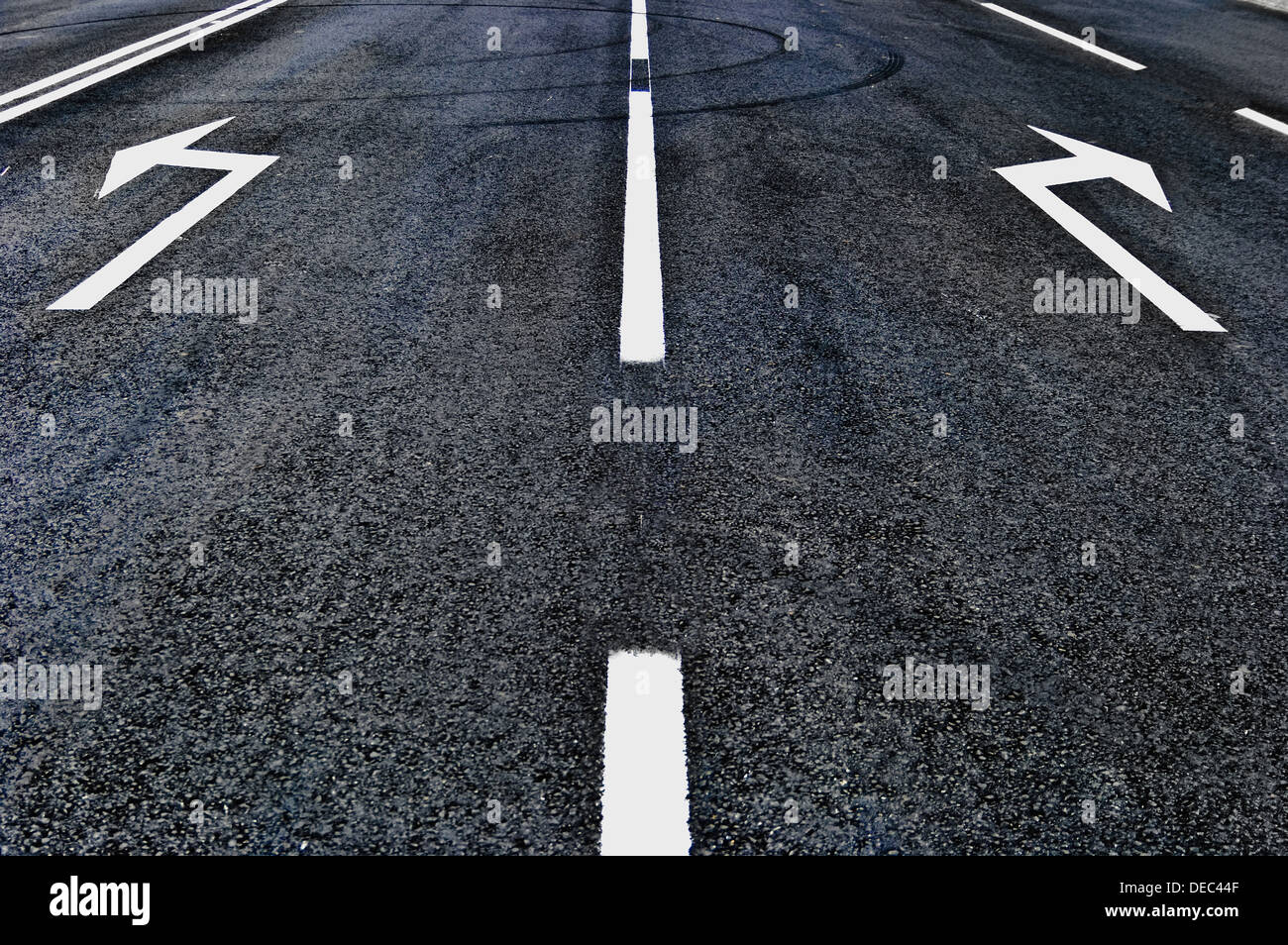 Street signs road marking arrow forward left hi-res stock photography ...