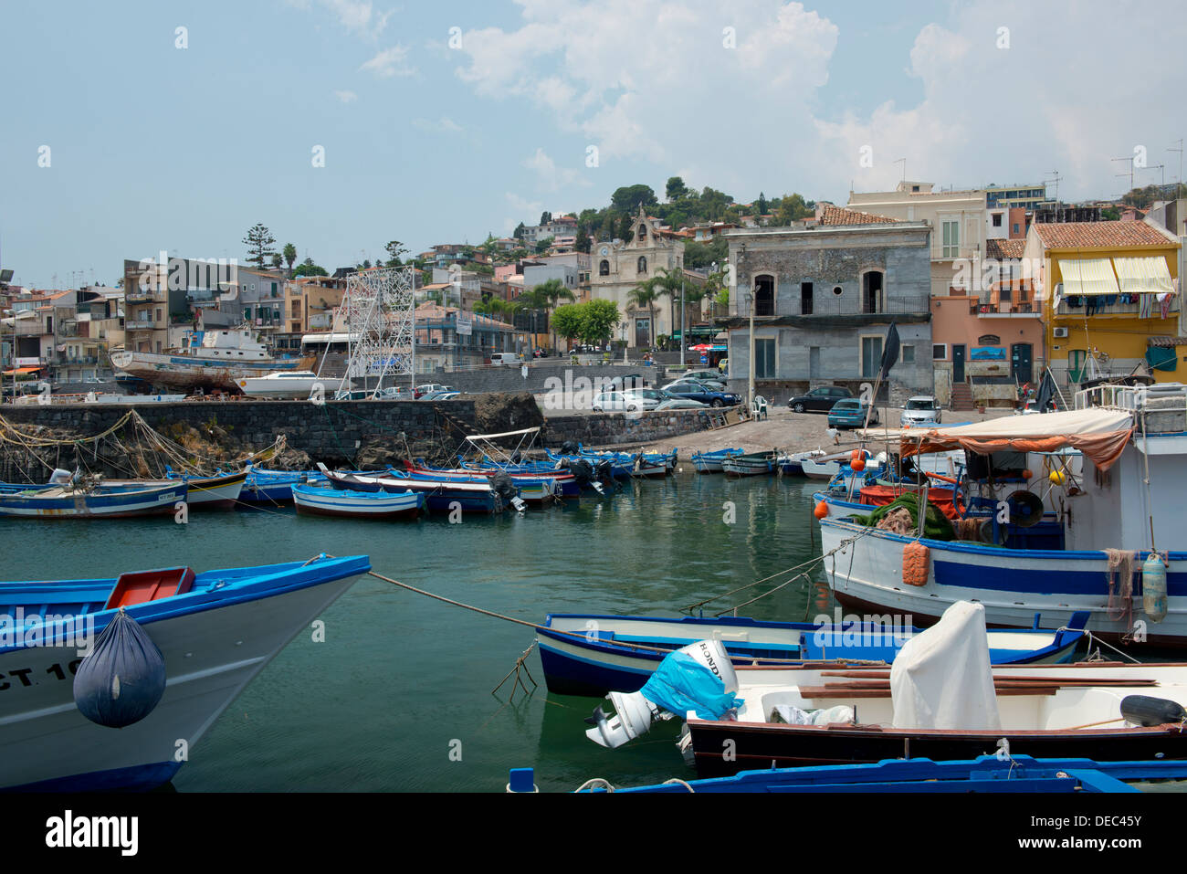 The harbour in Aci Trezza near Taormina, Sicily, Italy Stock Photo - Alamy