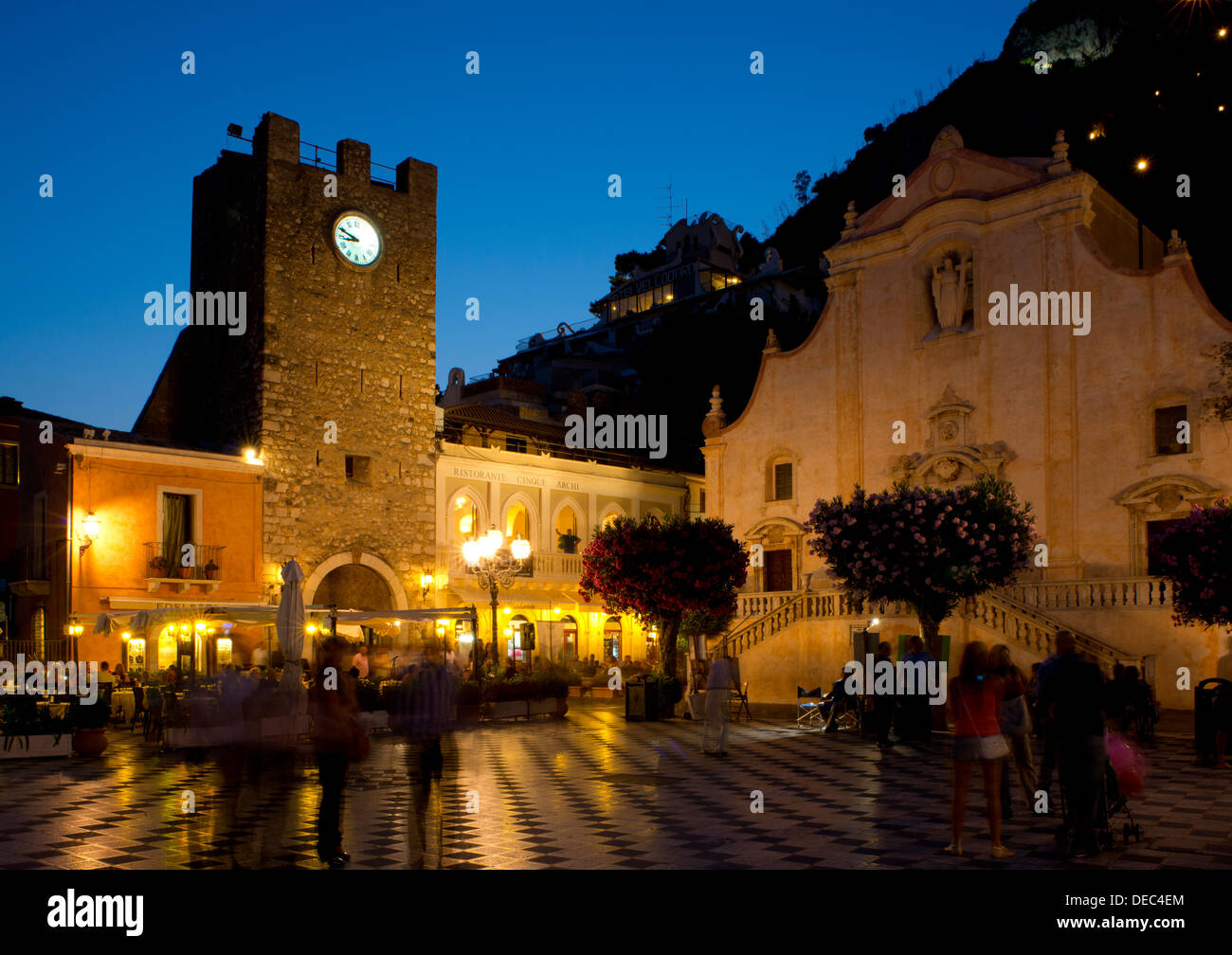 Italy sicily taormina tower clock hi-res stock photography and images ...