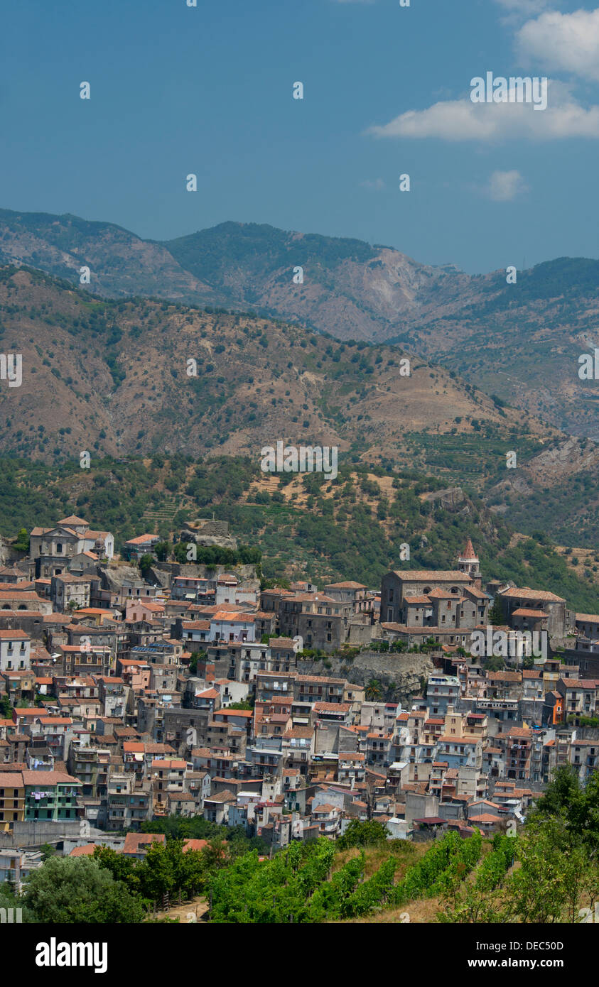 The medieval city of Castiglione di Sicilia above the Alcantra Valley ...