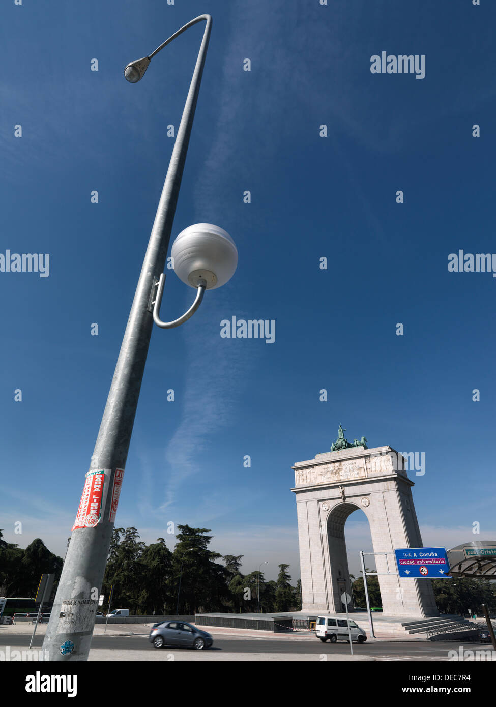 Madrid, Spain, Plaza de la Moncloa Arch Arco de la Victoria Stock Photo ...