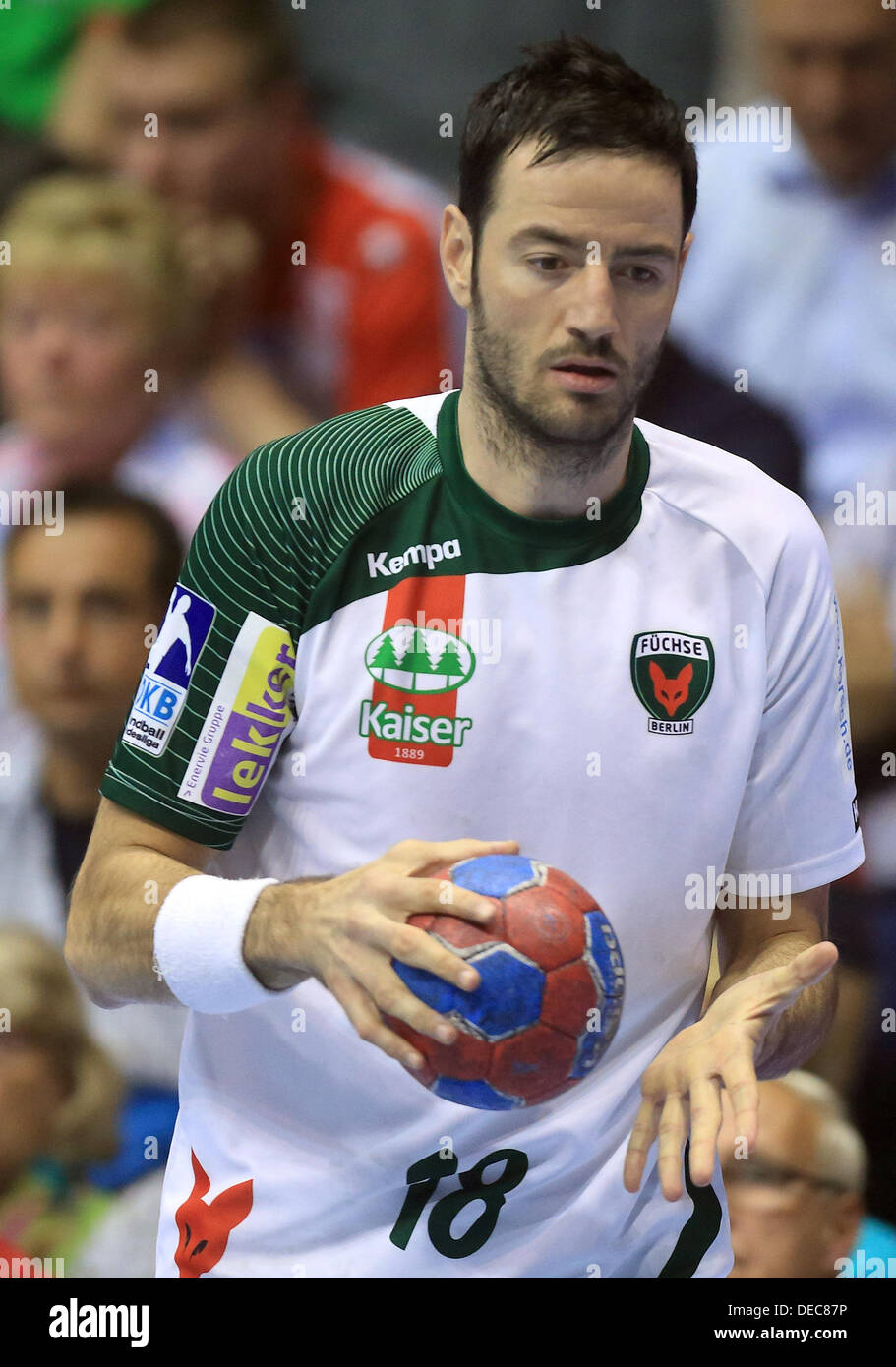 Berlin's Iker Romero in action during the Bundesliga handball match ...