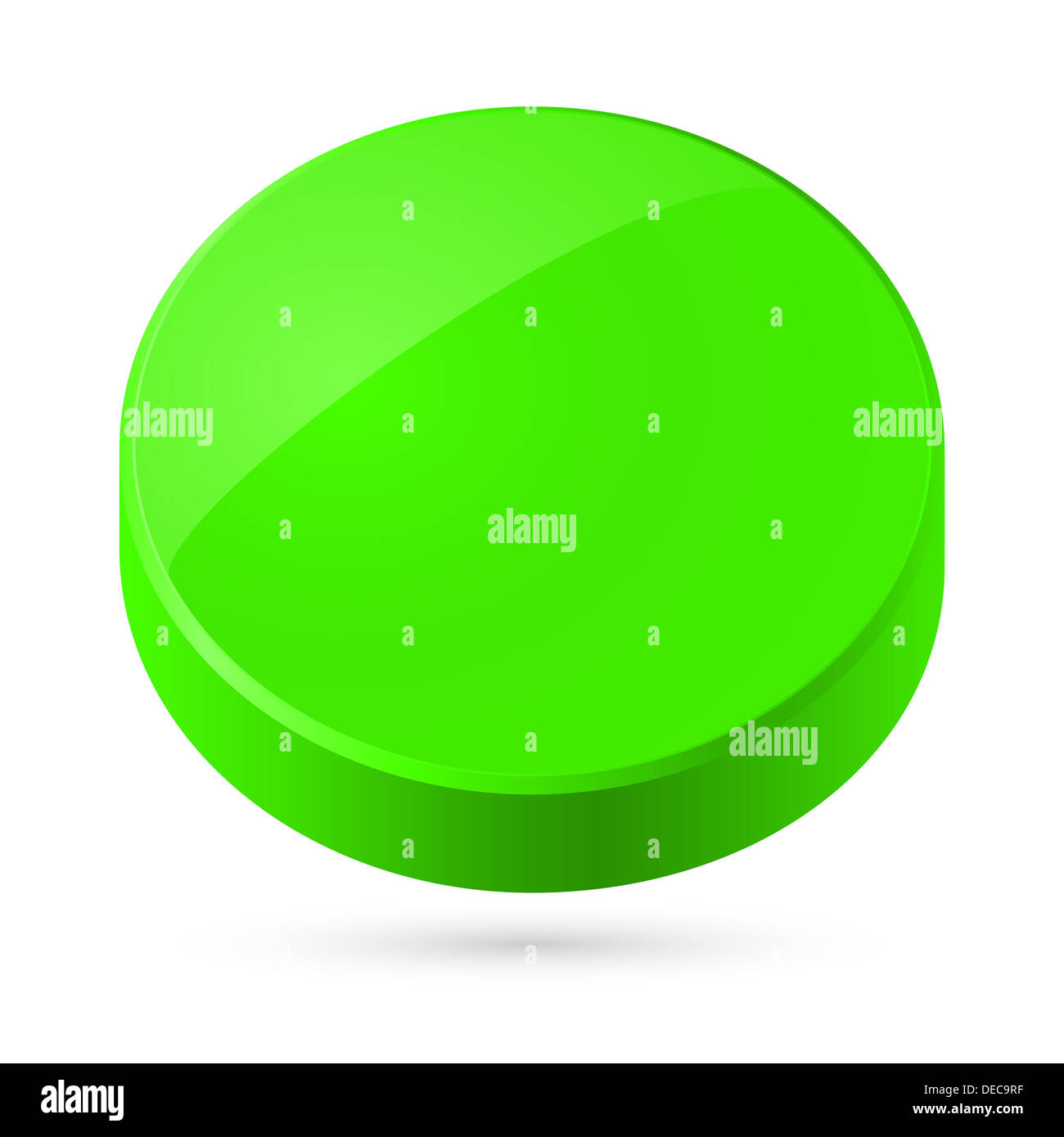 Illustration of green disk isolated on white background Stock Photo - Alamy