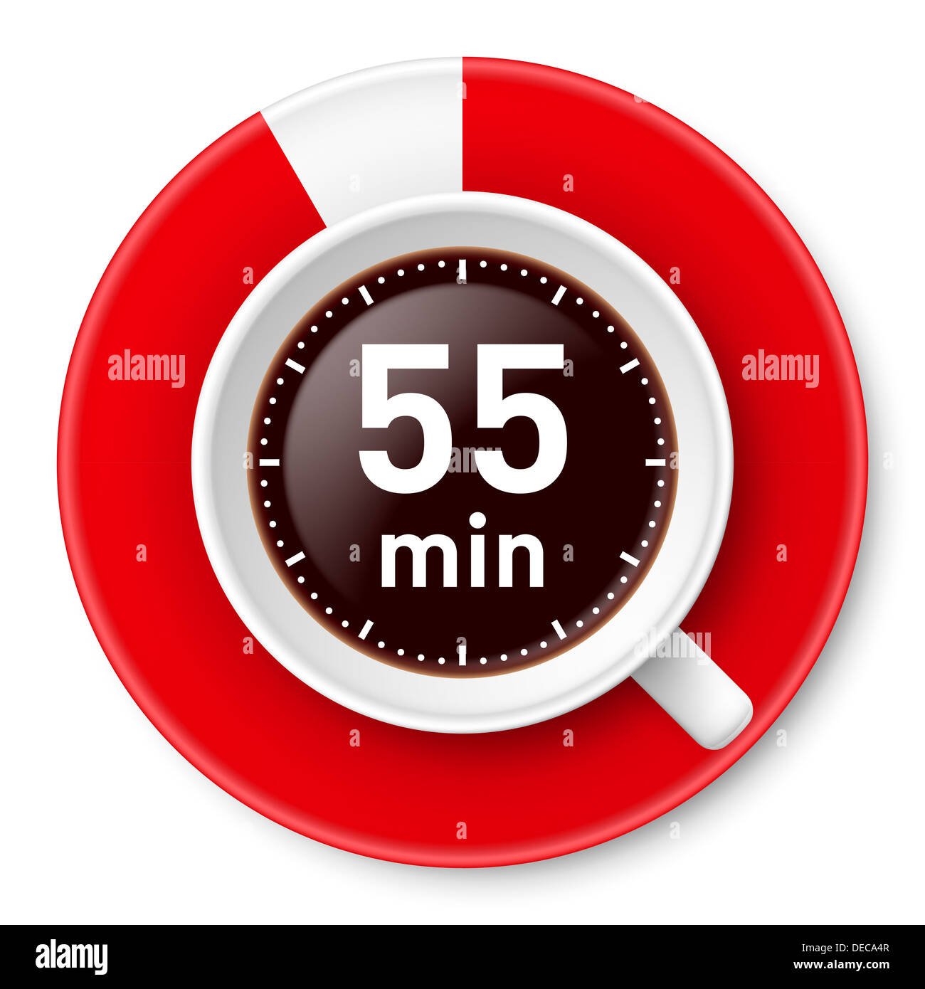 Cup of coffee with time limit for break: fifty-five minutes ...