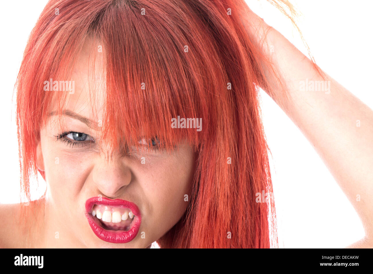 Model Released. Angry Young Woman Stock Photo - Alamy