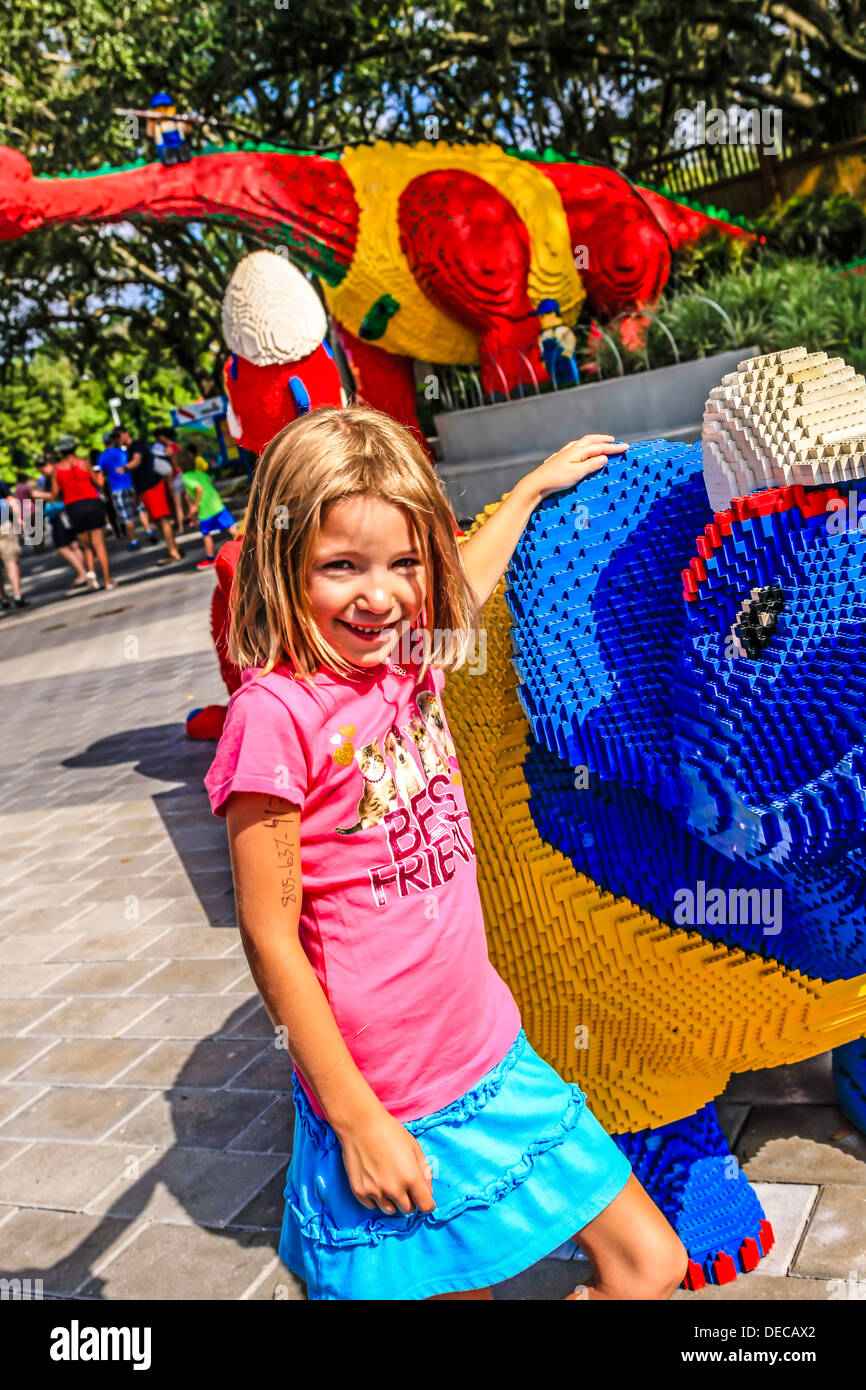 Young girl enjoying a dayout at Legoland theme park, Florida Stock ...