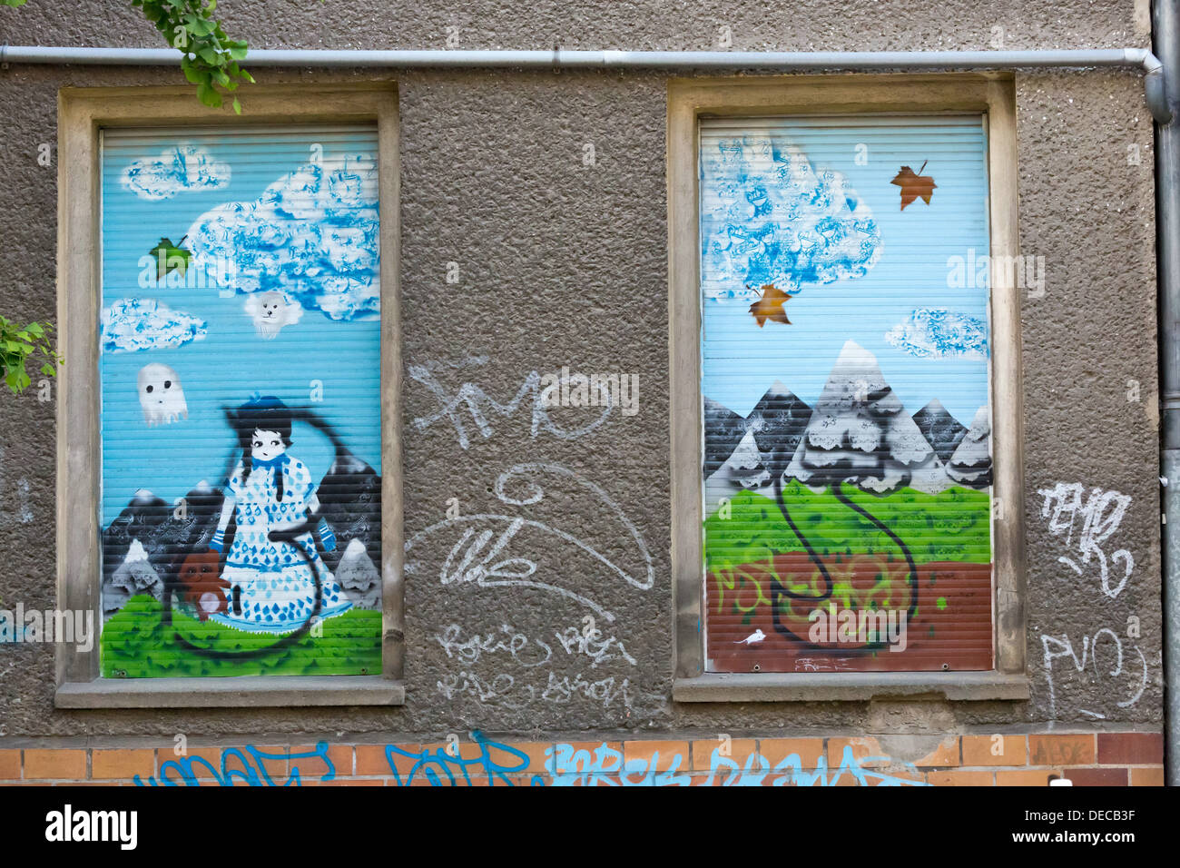 Typical Graffiti on an exterior Facade in Prenzlauer Berg in Berlin ...