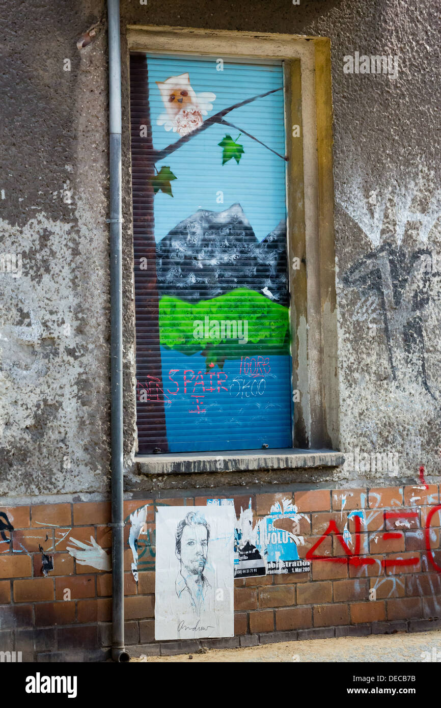 Typical Graffiti on an exterior Facade in Prenzlauer Berg in Berlin ...