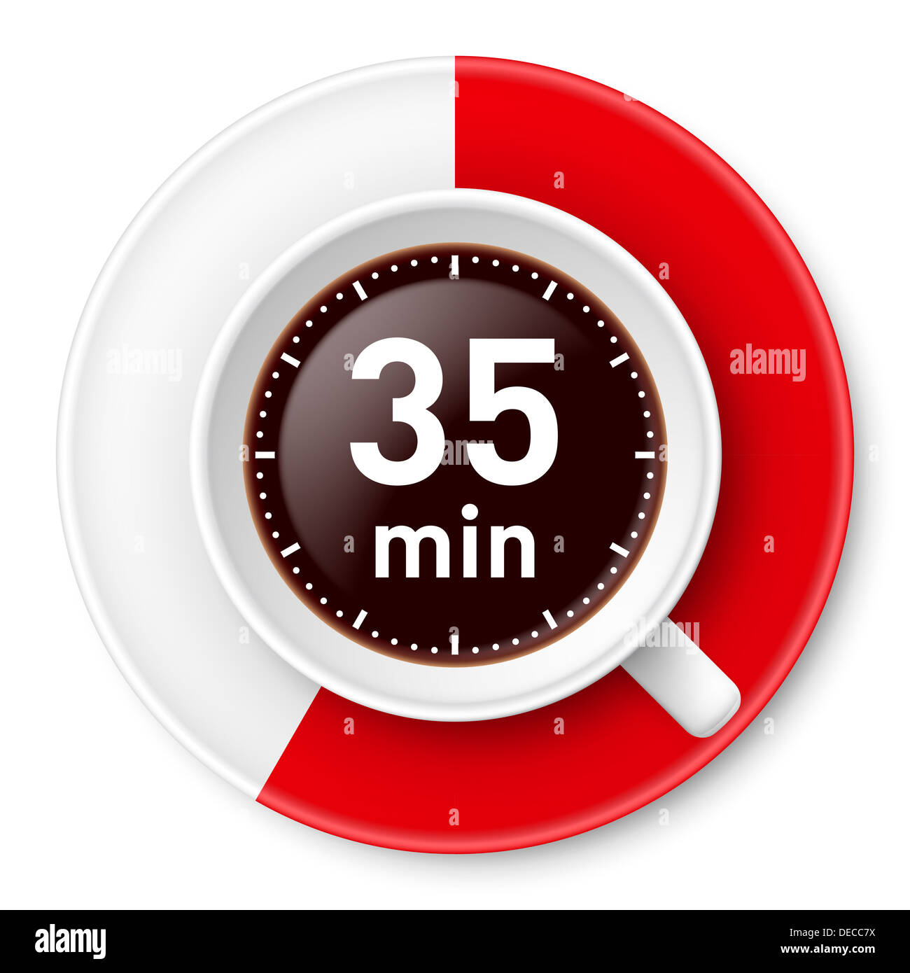 Cup of coffee with time limit for break: thirty-five minutes ...