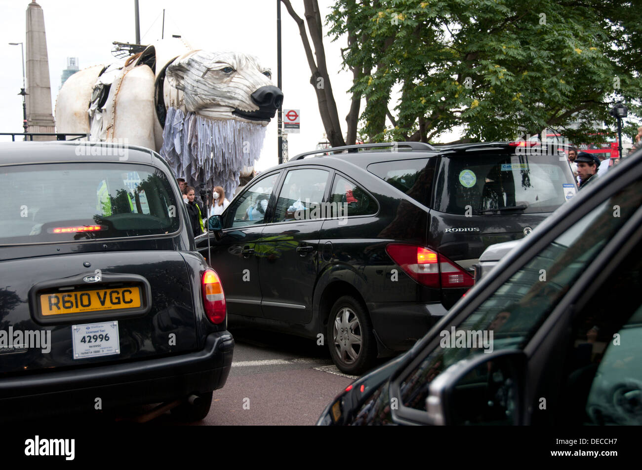 Aurora, the double-decker-bus-size polar bear puppet commissioned by ...