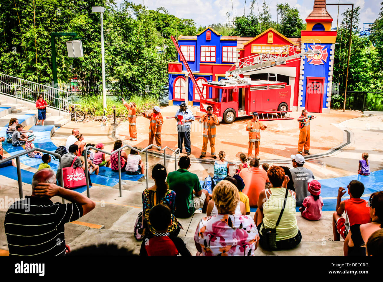 The firefighters show at Legoland Theme Park Florida Stock Photo - Alamy