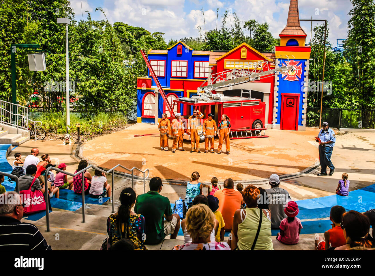 The firefighters show at Legoland Theme Park Florida Stock Photo - Alamy