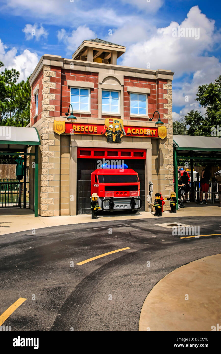 Legoland City Fire Station Theme Park Florida Stock Photo - Alamy