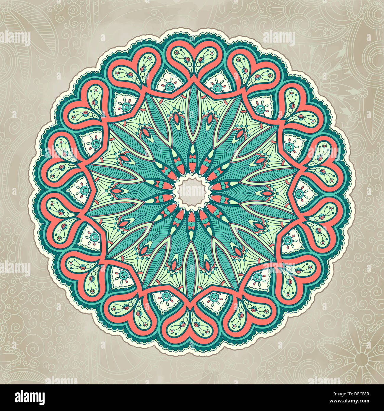 Ornamental lace pattern. Circle Stock Photo - Alamy