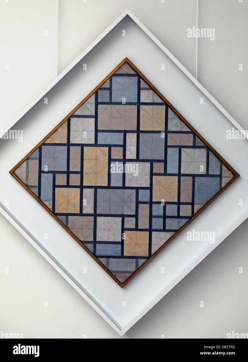 Composition with Grid 5 diamond, composition with colors 1919 Piet ...