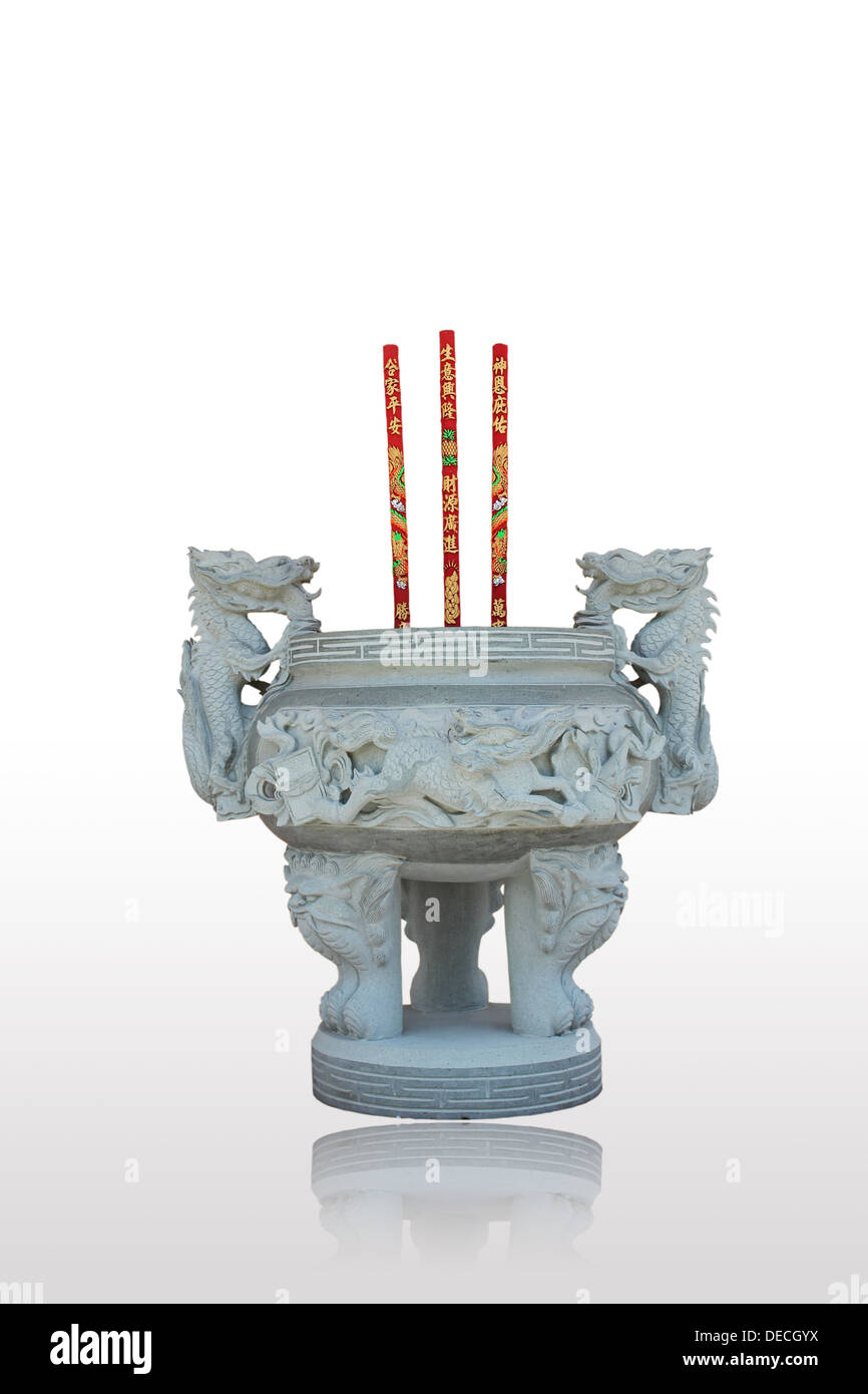 Incense burner isolated on white background Stock Photo - Alamy