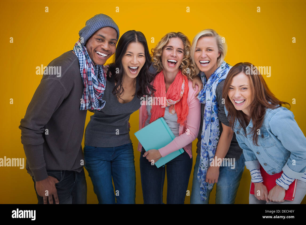 Cheerful group of friends laughing together Stock Photo - Alamy