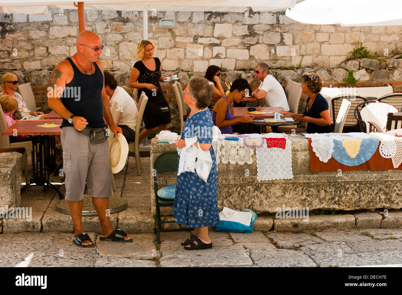 Crochet market, Split, region of Dalmatia, Croatia, Europe Stock Photo ...