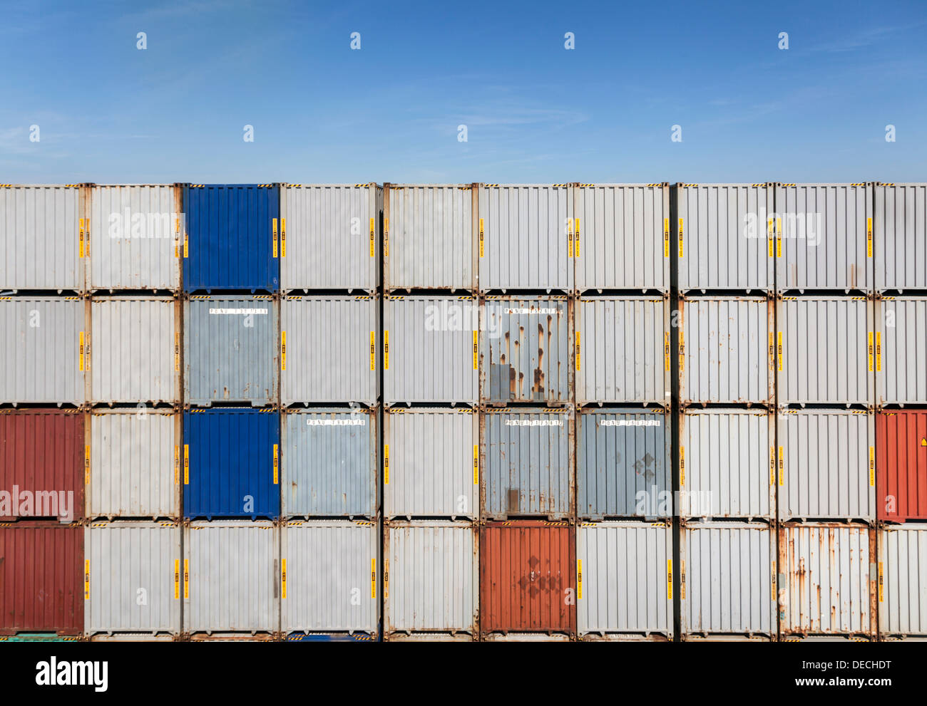 Containers on board of a container ship Stock Photo - Alamy