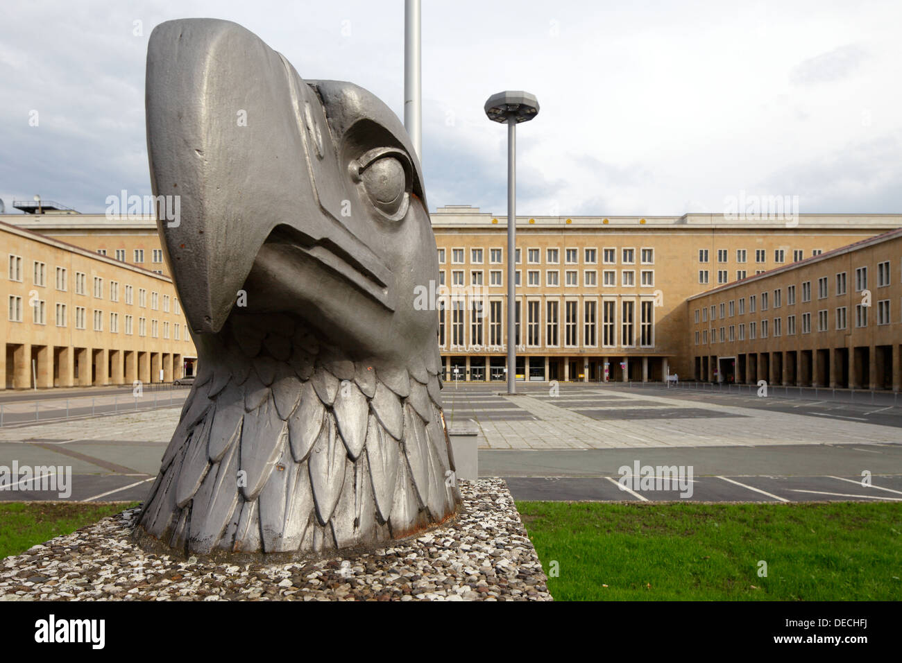 Berlin, Germany, the eagle head EAGLE SQUARE at Tempelhof Airport Stock ...