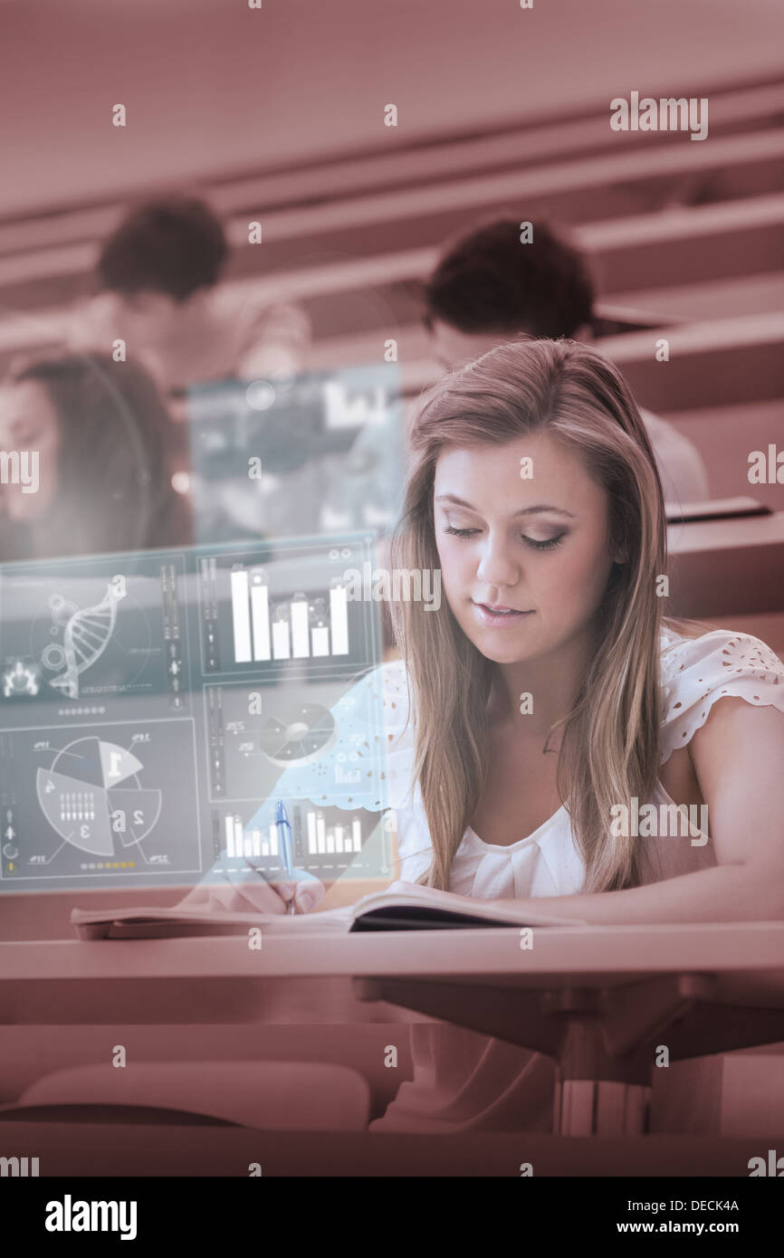 Focused college student working on digital interface Stock Photo - Alamy