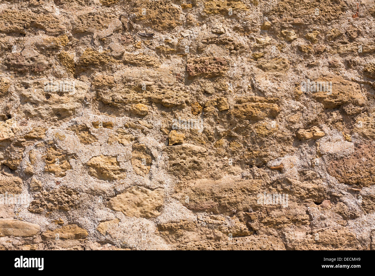 Old wall made of the Jerusalem stone. Wall constructed of stone bricks ...