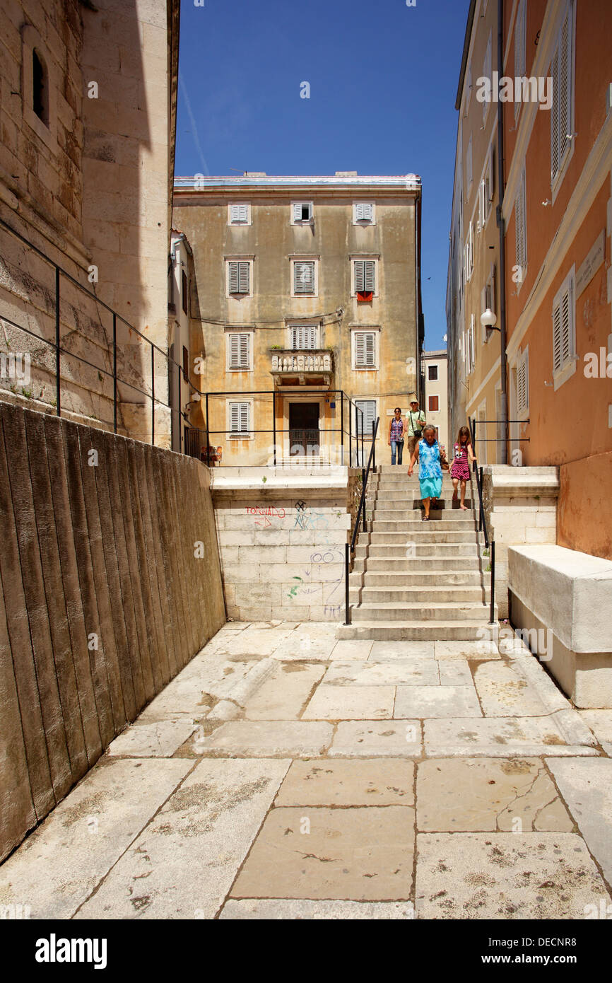 Zadar, Croatia, buildings and stairs in the old town of Zadar Stock ...