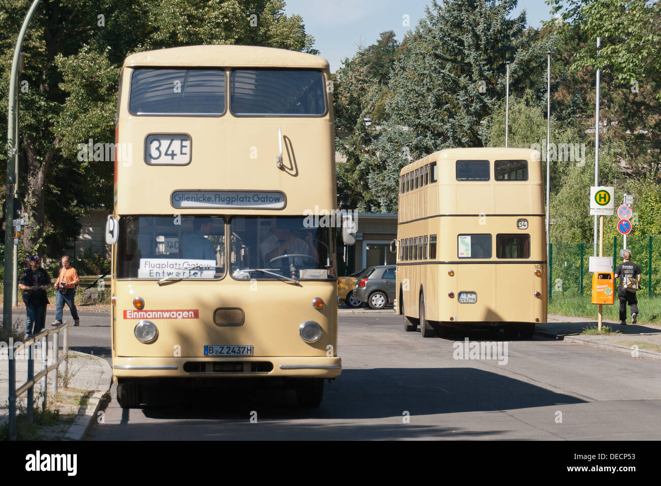 Vintage double decker buses in Berlin Stock Photo - Alamy
