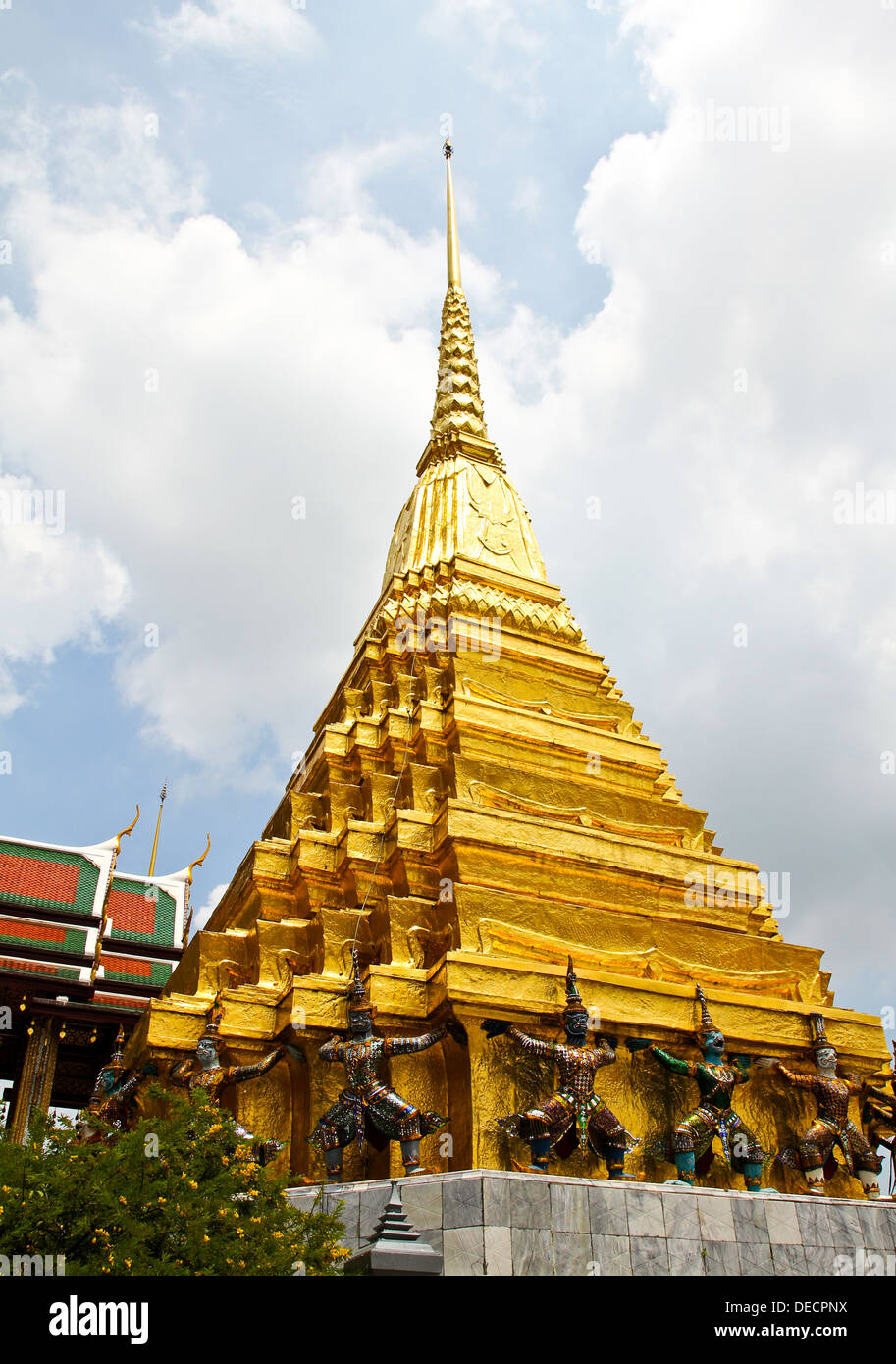 Mythological figure the demon guardian, guarding the buddhist temple in ...