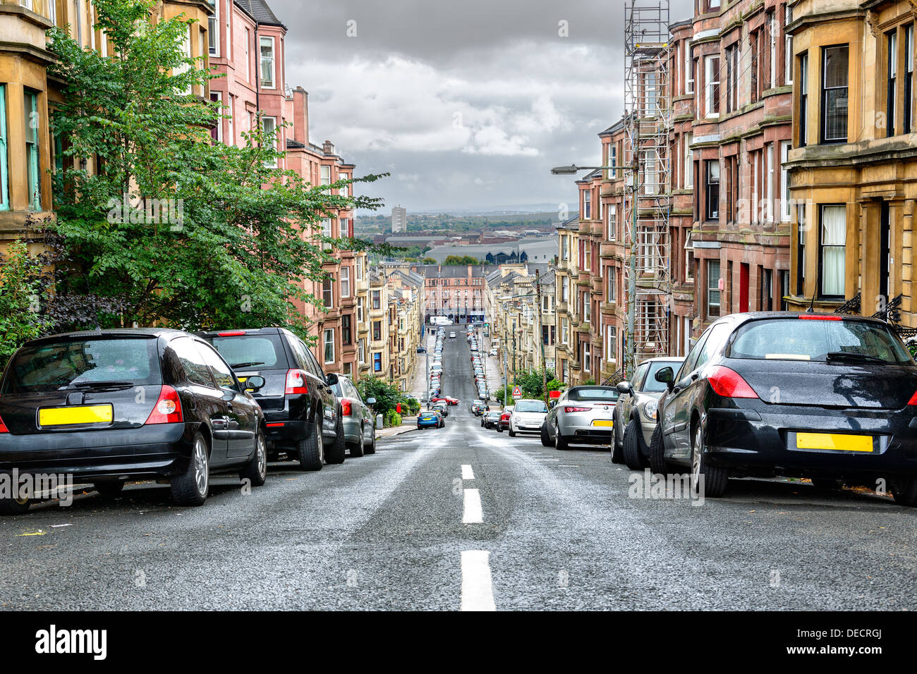 Glasgow's steepest street, the Gardner Street Stock Photo - Alamy