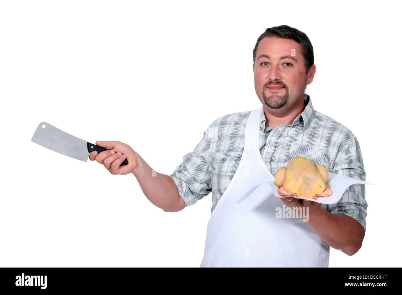 Butcher cutter meat cleaver cutting hi-res stock photography and images ...