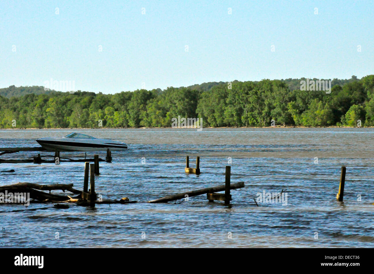 Boat on Ohio River Stock Photo - Alamy