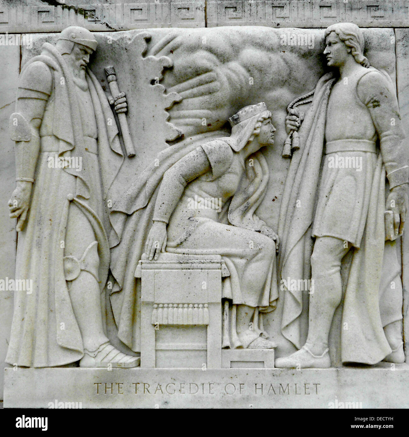 A sculpture by Gregory (1932) stands at the Folger Shakespeare Library ...