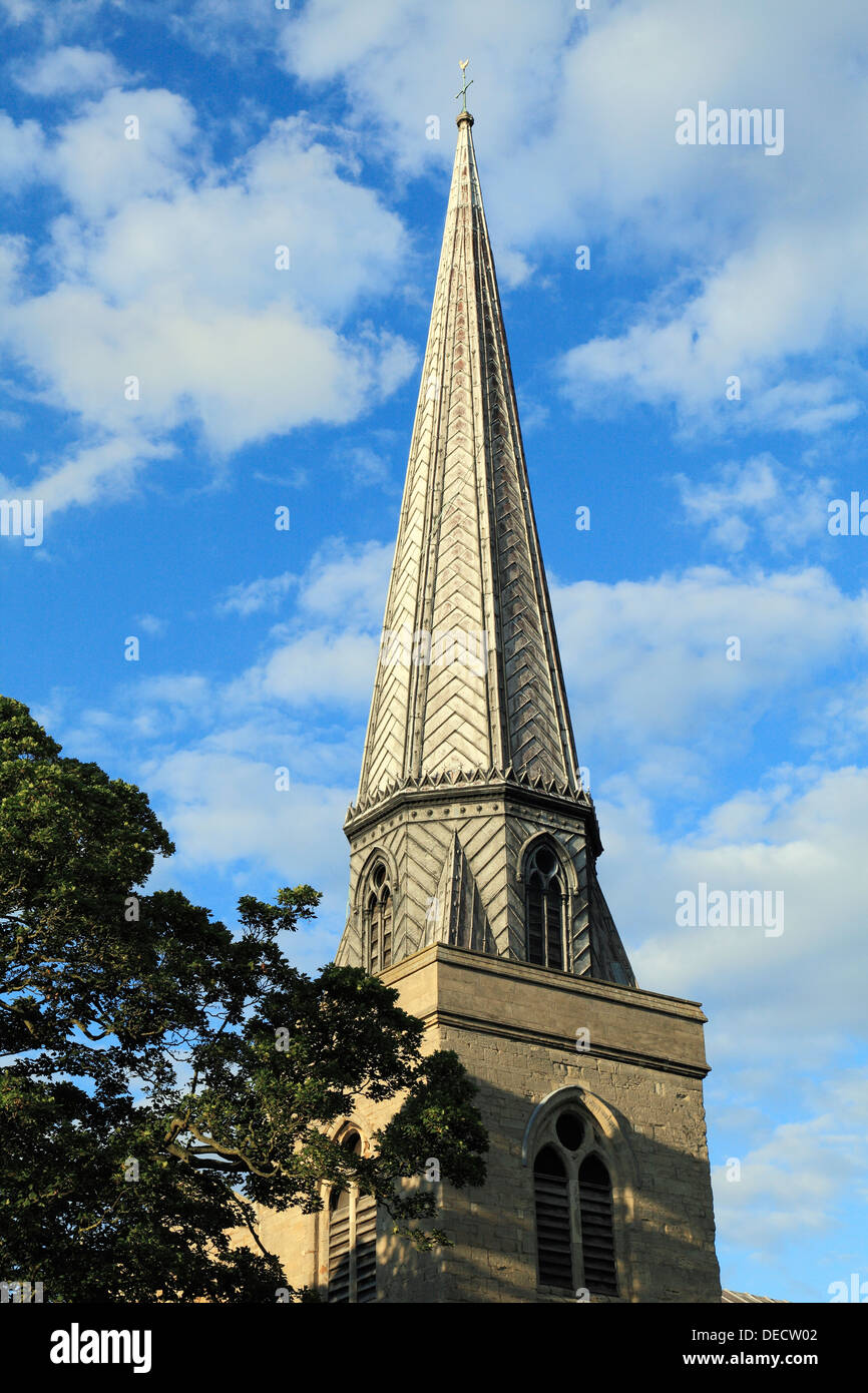 Kings Lynn, St. Nicholas' Chapel, tower and spire Norfolk, England, UK ...
