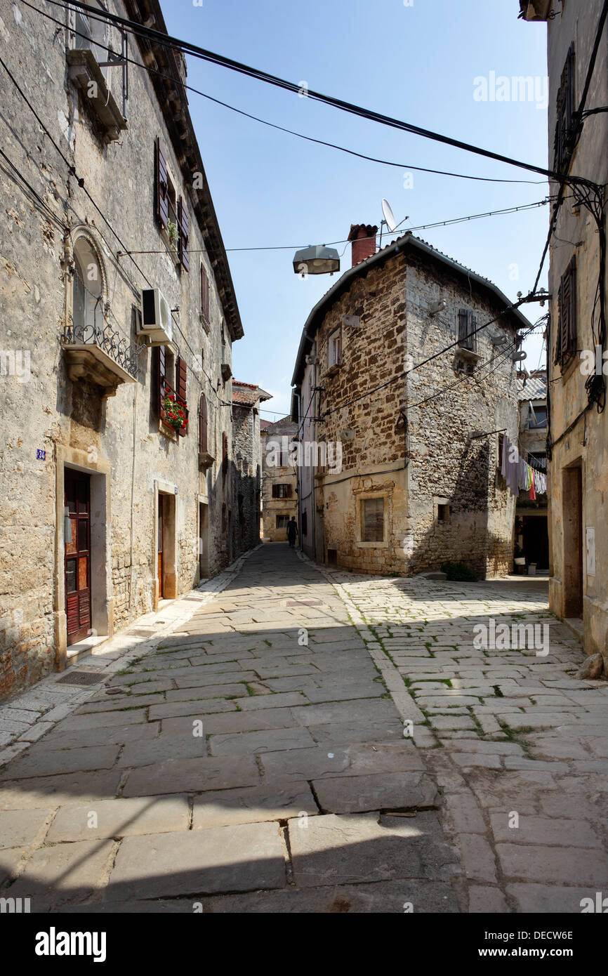 Vodnjan, Croatia, narrow streets of the medieval center of Vodnjan ...