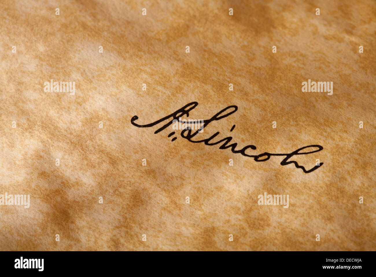 A copy of Abraham Lincoln's Signature Stock Photo - Alamy