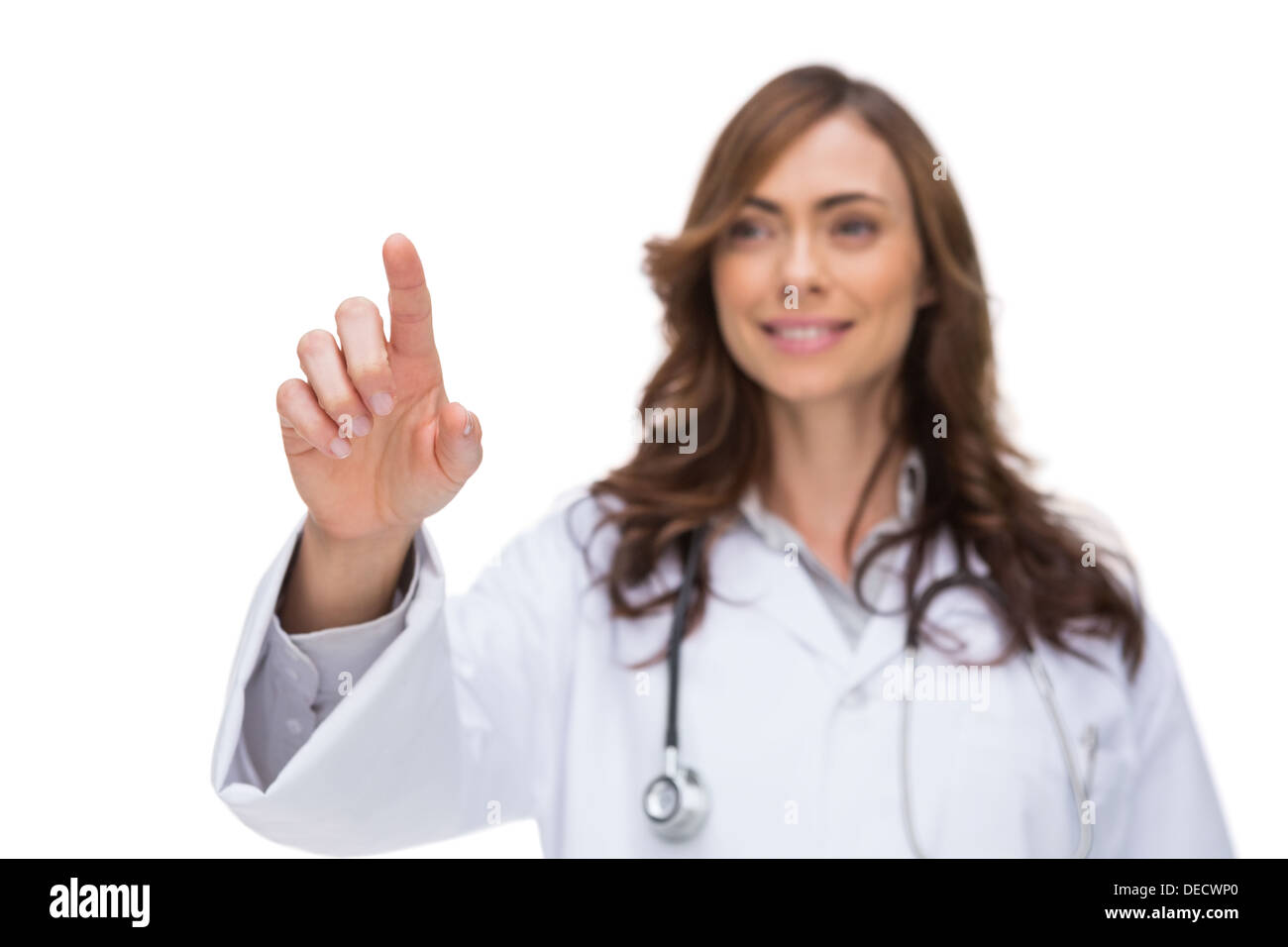 Female doctor touching something Stock Photo - Alamy