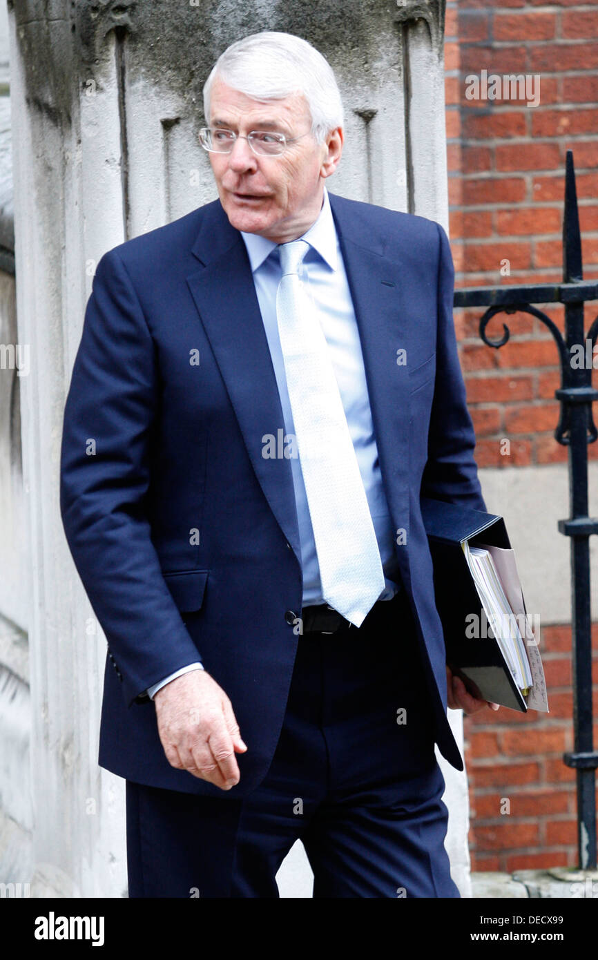 Former prime minister Sir John Major is seen as he arrives at the High ...