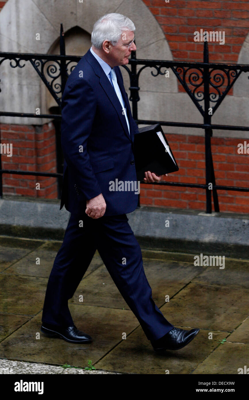 Former prime minister Sir John Major is seen as he arrives at the High ...