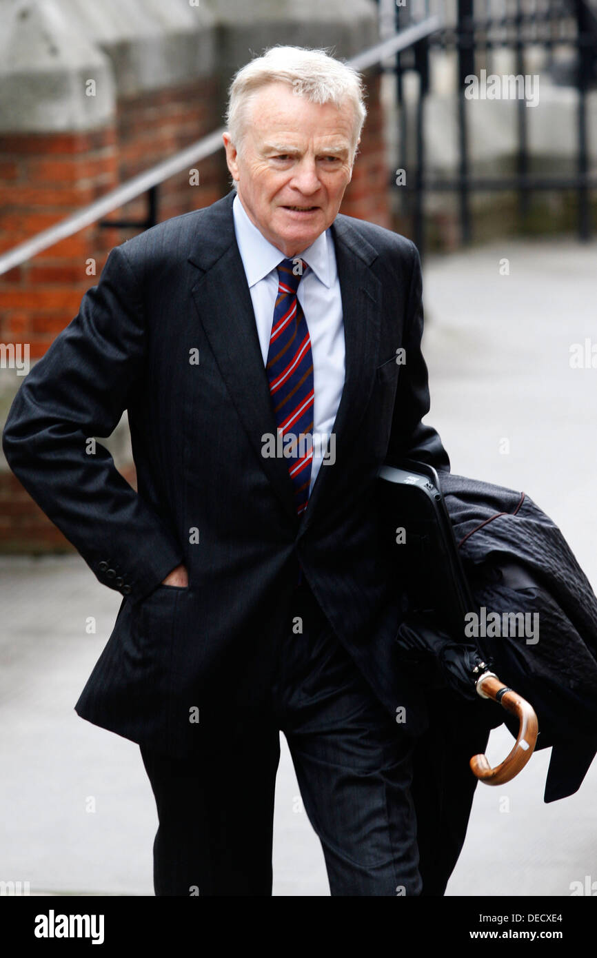 Max Mosley arrives at the High Court in London, Britain, 18 July 2012 ...