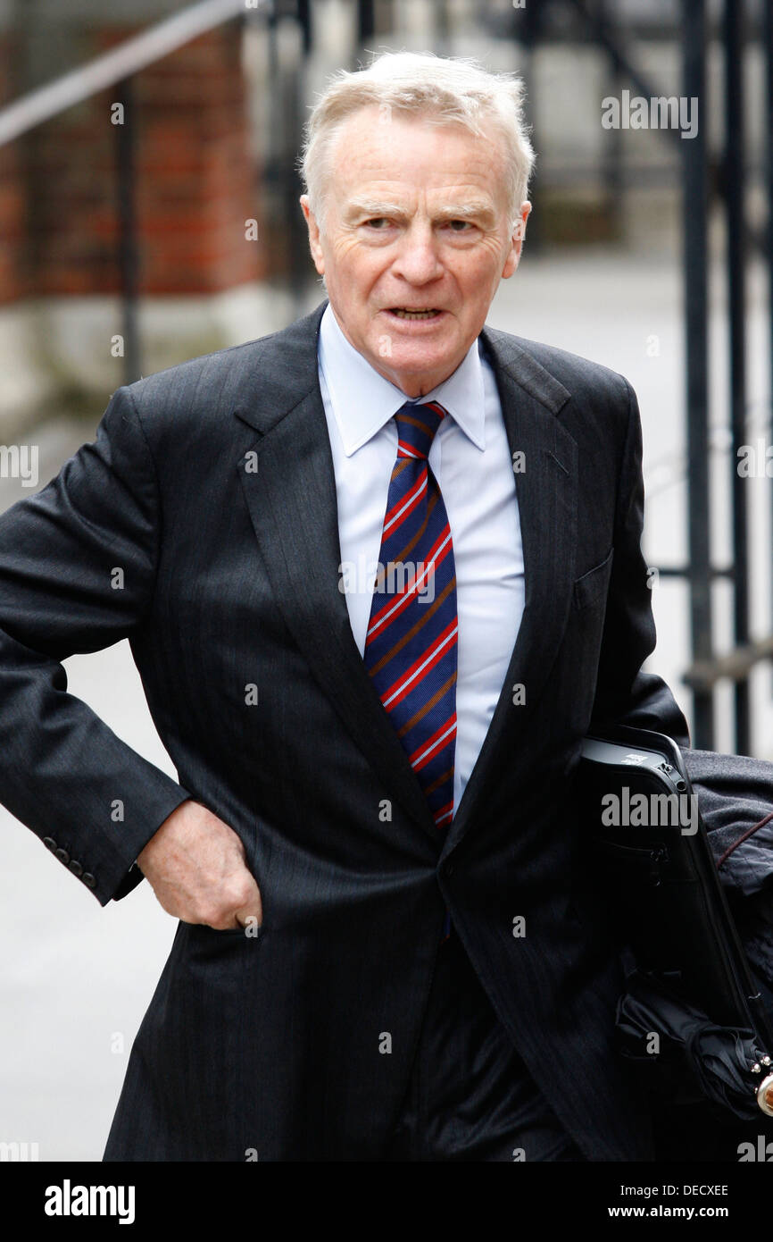Max Mosley arrives at the High Court in London, Britain, 18 July 2012 ...