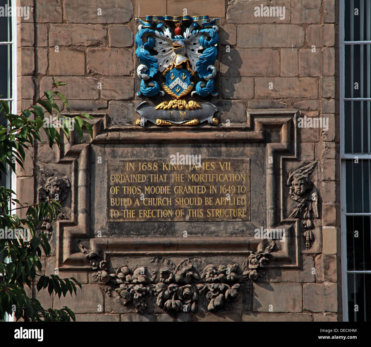 Plaque outside Canongate Kirk Church Edinburgh Royal Mile, Scotland, UK ...