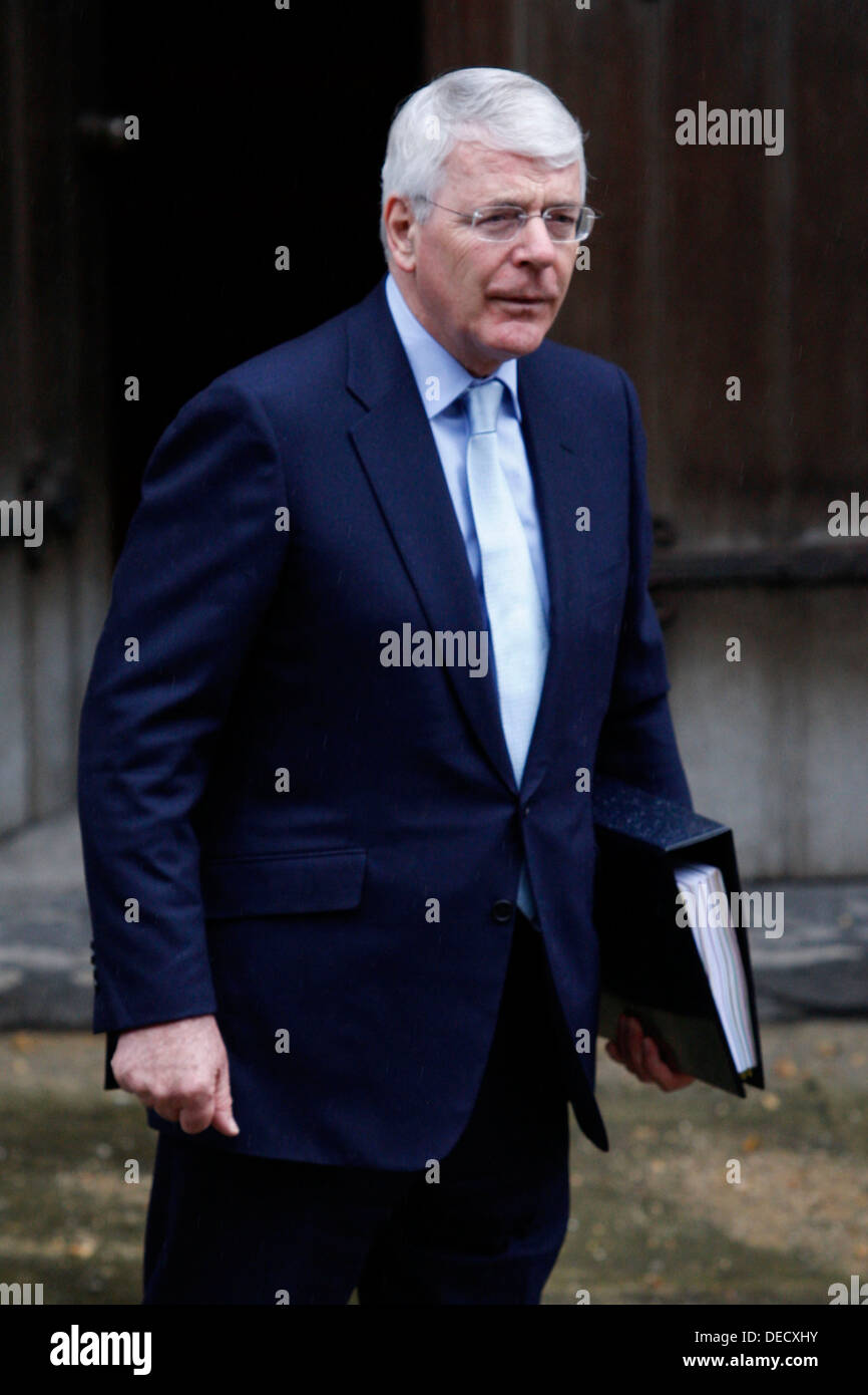 Former prime minister Sir John Major is seen as he arrives at the High ...