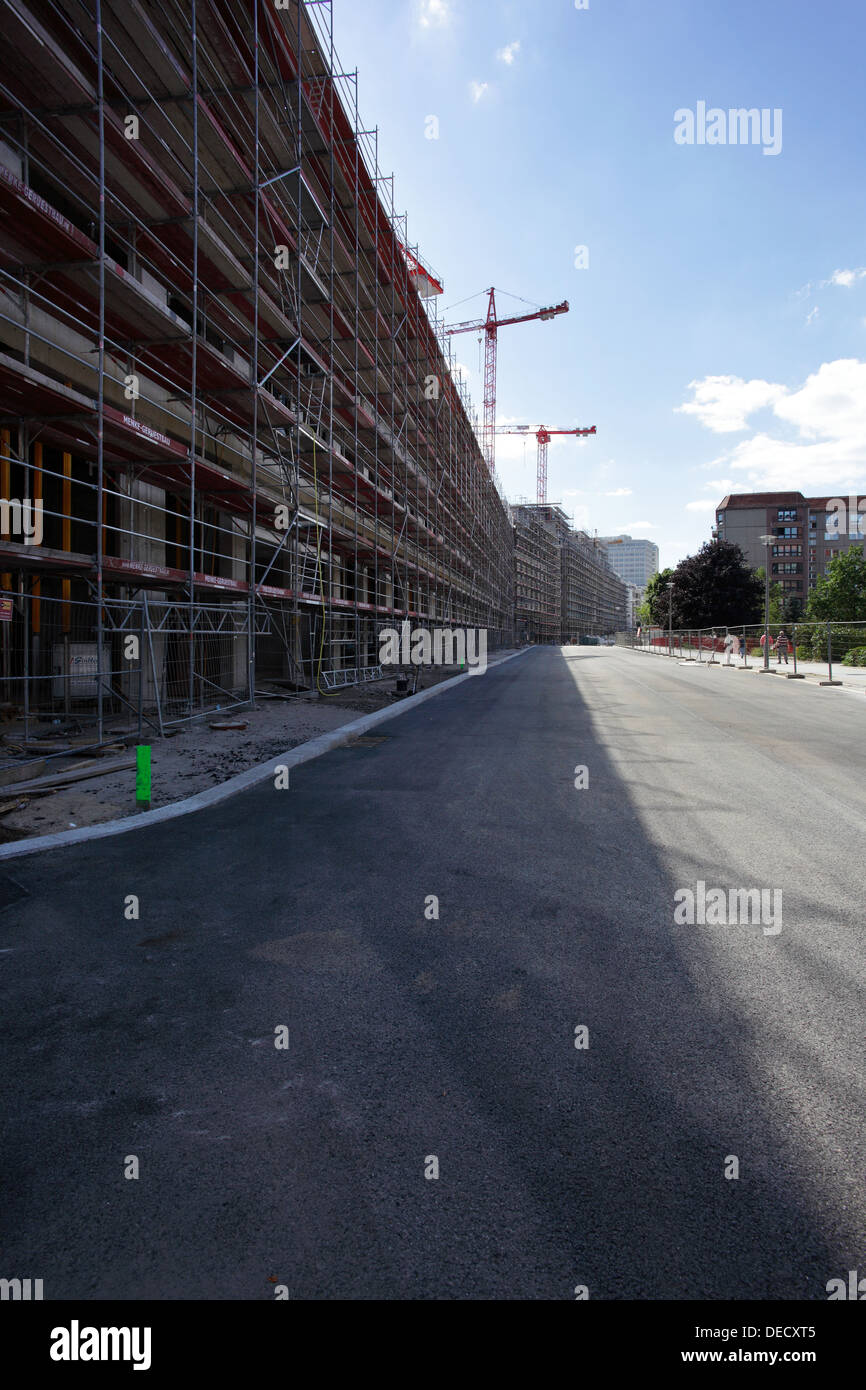 Berlin, Germany, freshly paved Voss Strasse in Berlin-Mitte Stock Photo ...