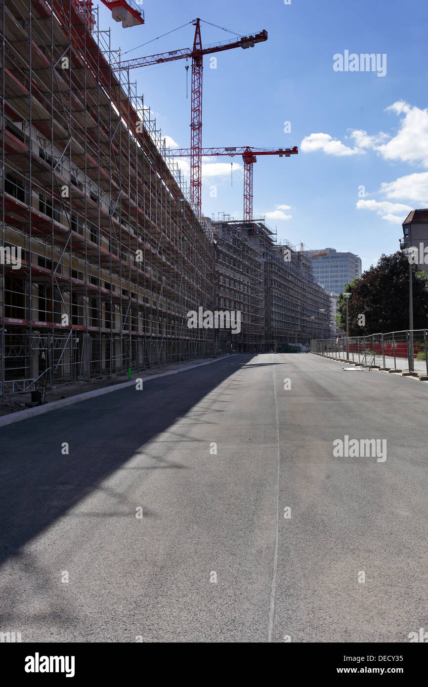 Berlin, Germany, freshly paved Voss Strasse in Berlin-Mitte Stock Photo ...