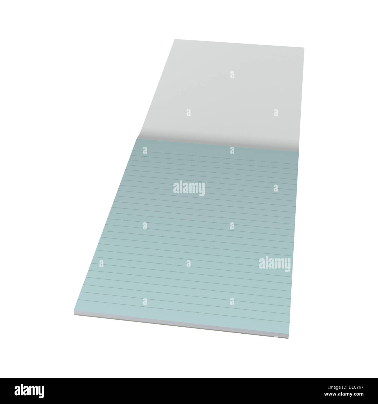 3D digital render of an open writing pad isolated on white background ...